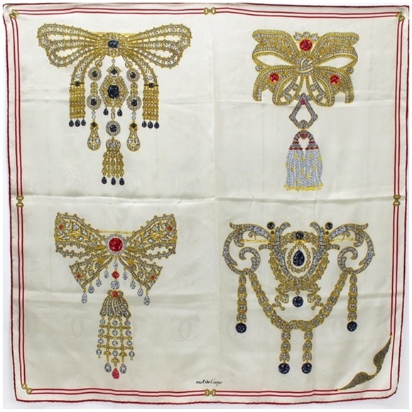Cartier | Accessories | Cartier Scarf Muffler Pattern Offwhite Must De ...